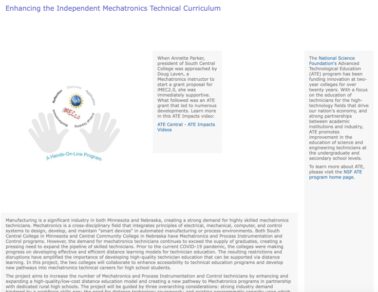 ATE Central - Enhancing the Independent Mechatronics Technical Curriculum and Creating a New ...